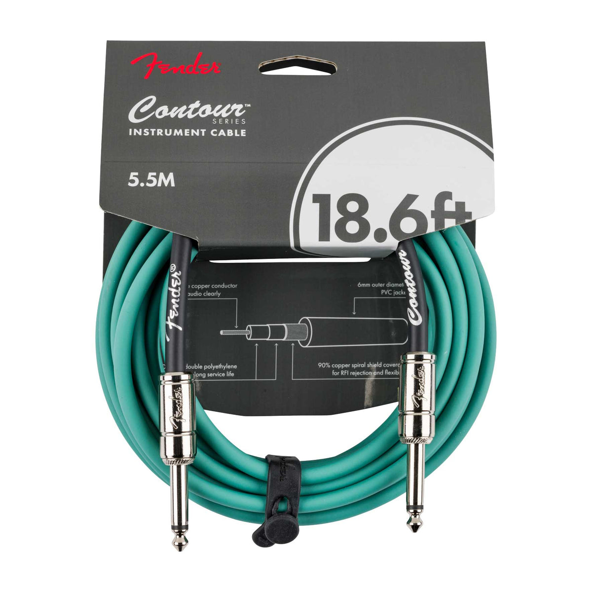 Fender Contour Cable 18.6ft ~ Sherwood Green – Windmill Guitars