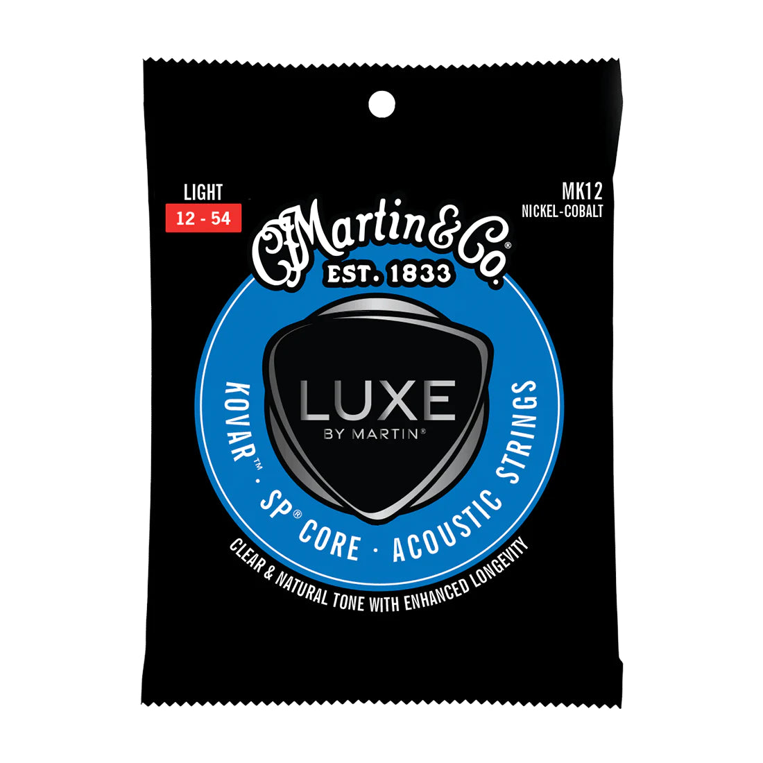 Martin LUXE Kovar Nickel-Cobalt 12-54 Acoustic Guitar Strings ...
